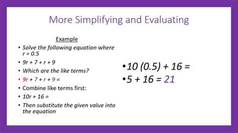 Math Simplifying And Evaluating Equations PowerPoint By Old Dawg New Tricks