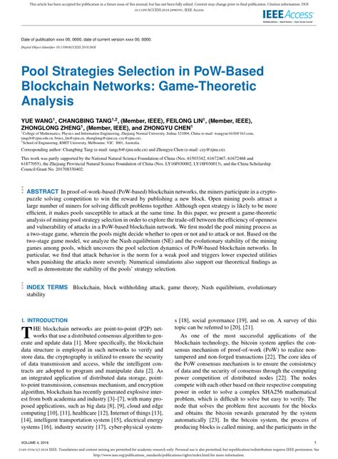 Pdf Pool Strategies Selection In Pow Based Blockchain Networks Game