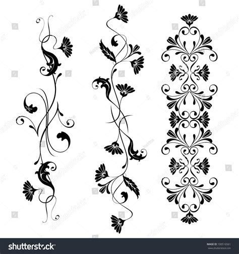 Vector Set Swirling Decorative Floral Elements Stock Vector Royalty Free 100516561 Shutterstock