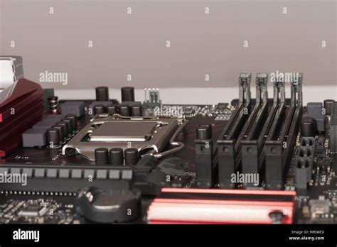 Close Up Of Installed CPU Processor On Modern New Gaming Motherboard Stock Photo Alamy
