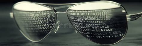 A Pair Of Glasses With Binary Code Blockchain And Digital Currency