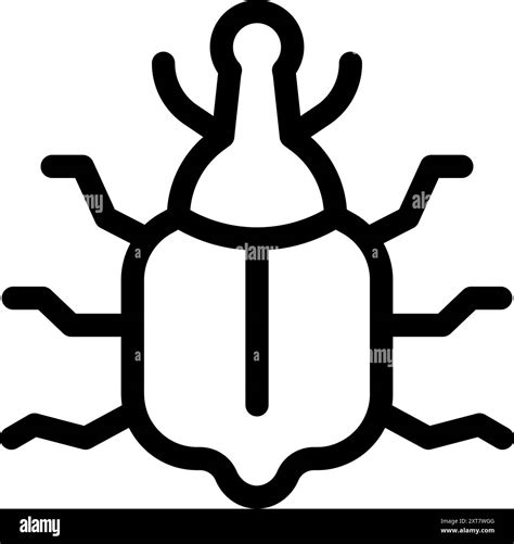 Simple Black And White Icon Of A Beetle Representing A Bug In Software Development Stock Vector