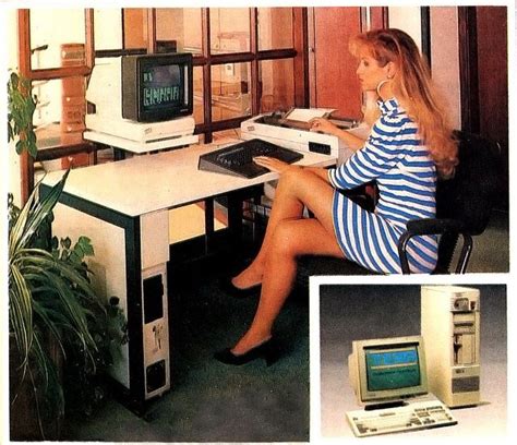 80s Office Girl Old Computers Mini Skirts Weird Vintage