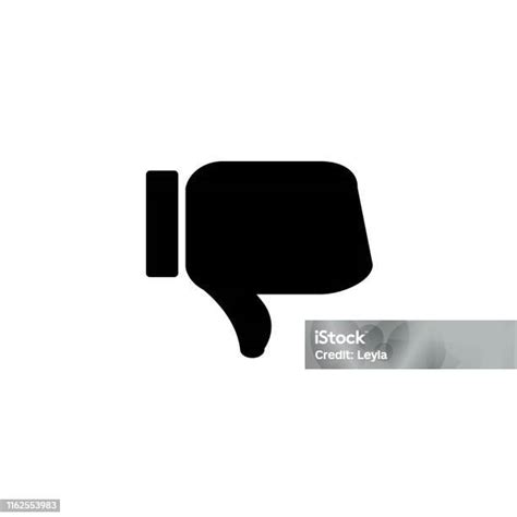 손 엄지 손가락 아래로 싫어 아이콘 플랫 흰색 배경에 검은 색 그림 벡터 일러스트 기호 및 보너스 버튼 공동체에 대한 스톡 벡터 아트 및 기타 이미지 Istock