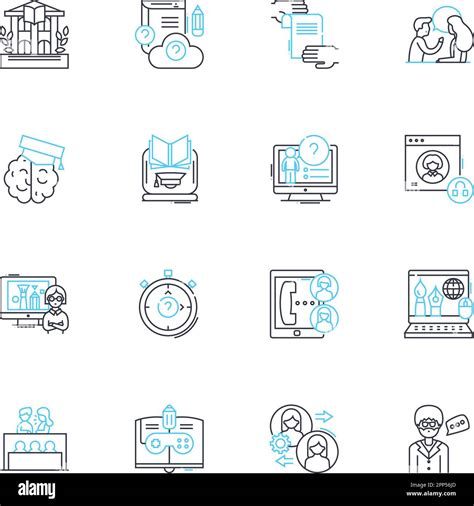 Pedagogy Linear Icons Set Learning Teaching Instruction Education Curriculum Assessment