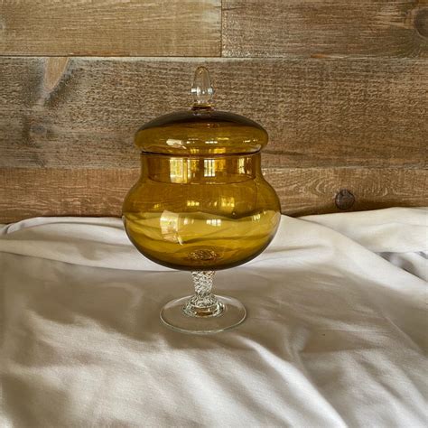 Amber Candy Dish Etsy