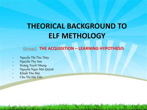 Acquisition And Learning Language Hypothesis Ppt