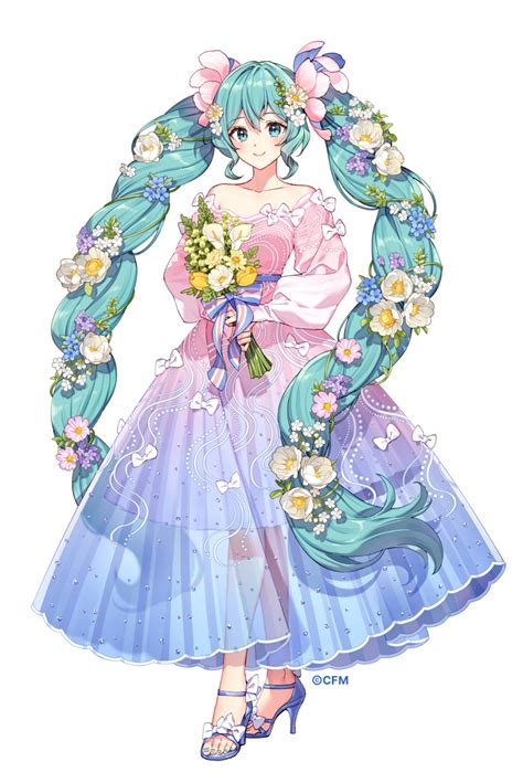 Nardack Gigo Hatsune Miku Vocaloid Highres Official Art 1girl Aqua Eyes Aqua Hair Aqua