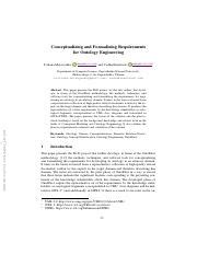 Conceptualizing and Formalizing Requirements for Ontology | Course Hero