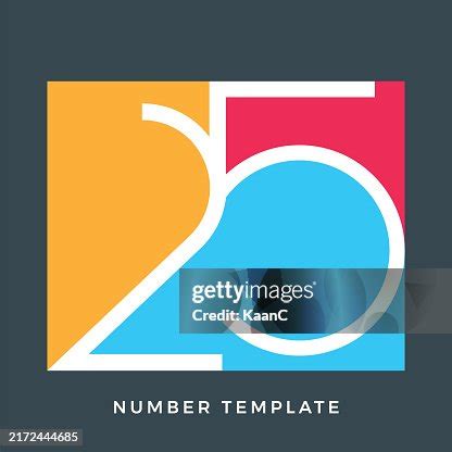 Number 25 Abstract Number Template Anniversary Number Template Isolated