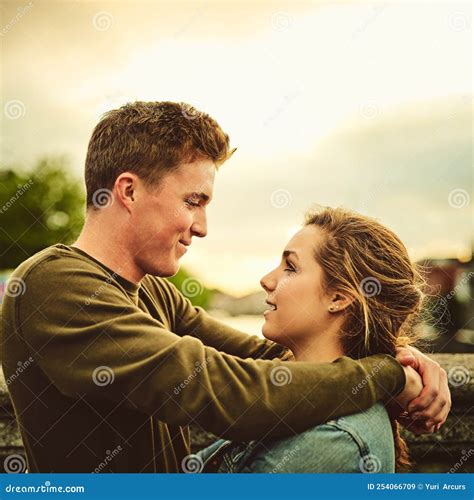 Making Eye Contact Is A Intimate Gesture A Young Couple Out On A Date