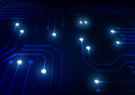 녹색 회로 배경 무료 벡터