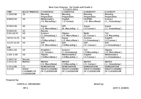 class program grade 5 and 6 s new cass program for grade and grade 6