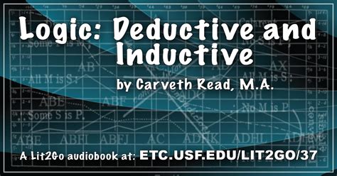 Logic Deductive And Inductive Carveth Read M A Lit Go ETC