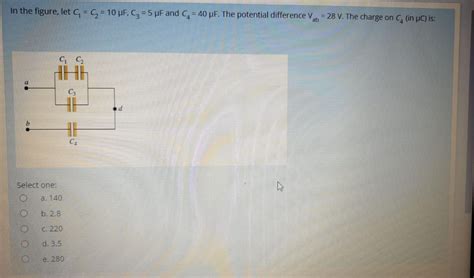 solved in the figure let c1 c2 10μf c3 5μf and c4 40μf the