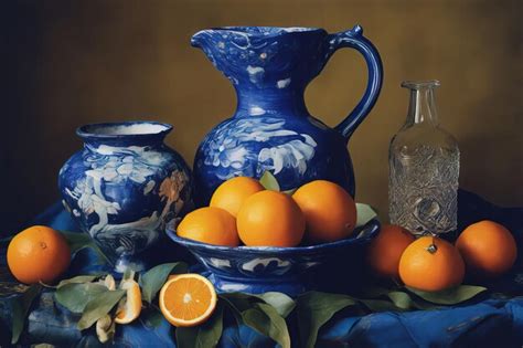 Premium AI Image | composition of still life with oranges and lemons