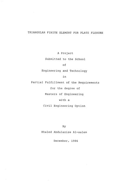 Pdf Triangular Finite Element For Plate Flexure