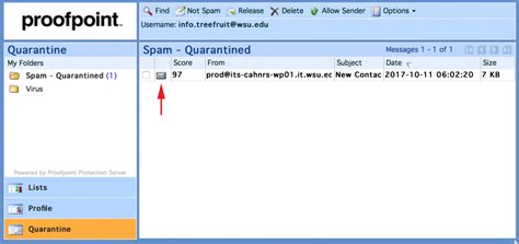 Proofpoint TFREC Admin Washington State University