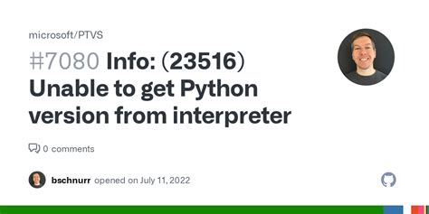 Info Unable To Get Python Version From Interpreter Issue Microsoft PTVS GitHub