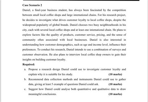 Solved Case Scenario 2Daniel, a final-year business student, | Chegg.com