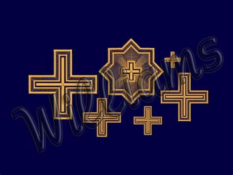 Набор крестов для церковных облачений Дизайн машинной вышивки