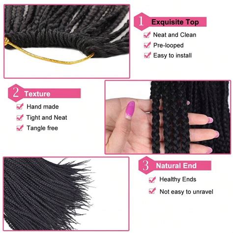 Box Braids Crochet Hair 18 Inch Long Crochet Braids Pre Looped Crochet