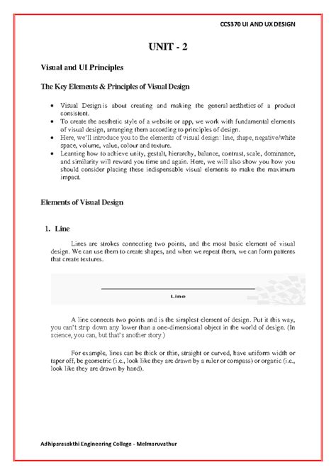 Ui And Ux Unit 2 Unit 2 Visual And Ui Principles The Key Elements And Principles Of Visual