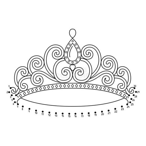 Dot To Dot Princess Crown Isolated Coloring Page Stock Illustration
