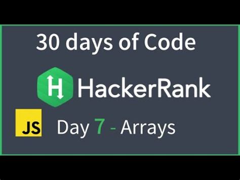 Hacker Rank Days Of Code Day Arrays Javascript YouTube