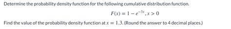 Solved Determine The Probability Density Function For The Chegg
