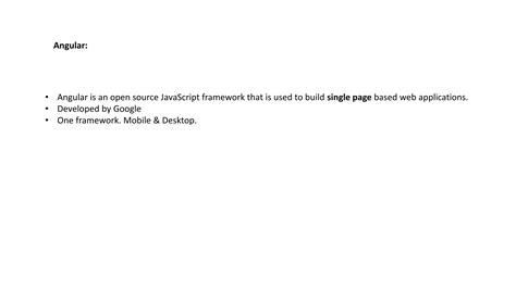 introduction to angular concepts and environment setup ppt
