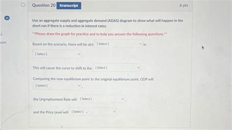 Solved Use An Aggregate Supply And Aggregate Demand Adas