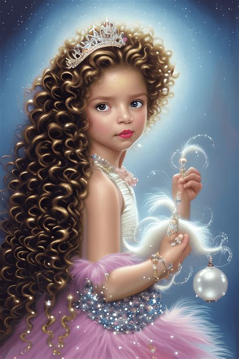Stunning Magical Full Face Princess Angel Long Wavy Curly Hair Creative Fabrica