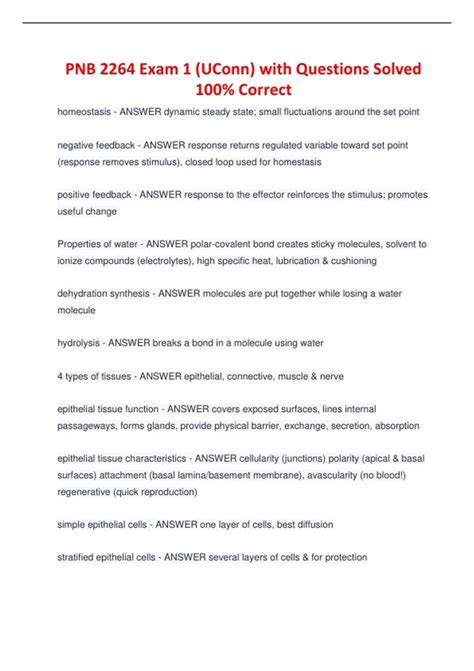 Pnb 2264 Exam 1 Uconn With Questions Solved 100 Correc Pnb Stuvia Us