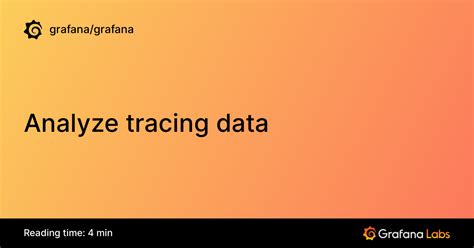 Analyze Tracing Data Grafana Documentation