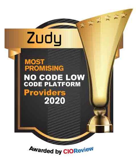 Zudy Top 10 No Code Low Code Platform Company 2020