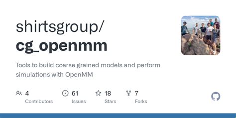 Github Shirtsgroupcgopenmm Tools To Build Coarse Grained Models And Perform Simulations