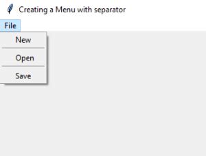 Python Tkinter Menu