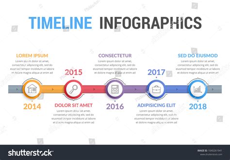 Timeline Infographics Template Workflow Process Diagram Stock Vector