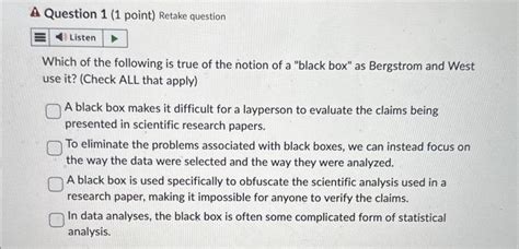 Solved Which Of The Following Is True Of The Notion Of A