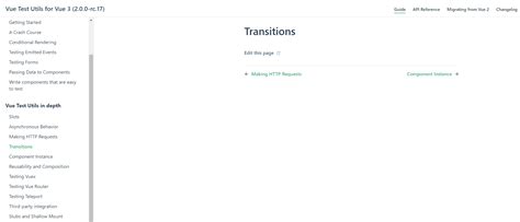 Docs How To Test Transitions Still Blank Issue Vuejs Test Utils GitHub