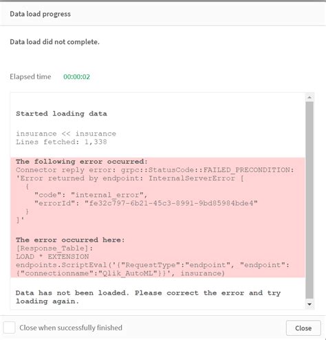 solved qlik automl connection error failed precondition qlik
