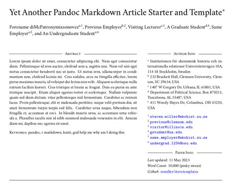 A Third Academic R Markdown Article Manuscript Template Steven V Miller