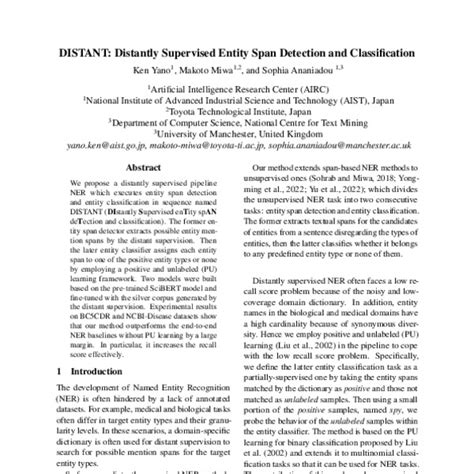 Distant Distantly Supervised Entity Span Detection And Classification Acl Anthology