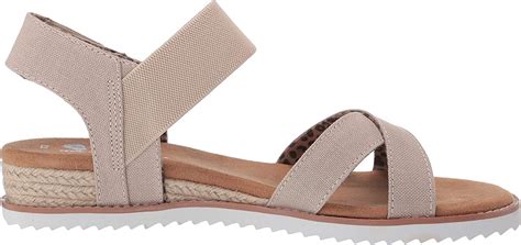 Skechers Womens Desert Kiss Secret Picnic Flat Sandal Natural 8 Us