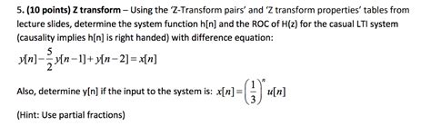 Solved Transform Properties Tables Points Z Chegg