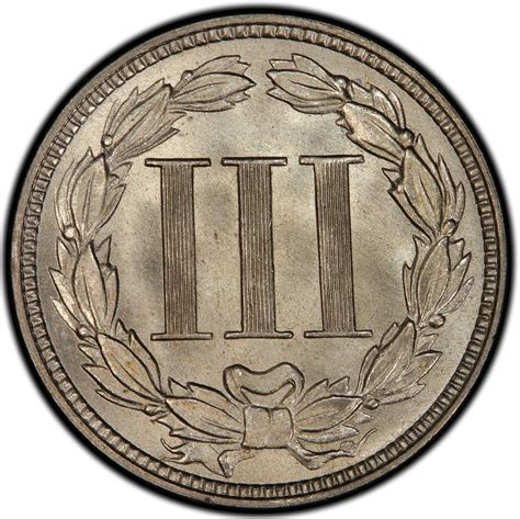 Three Cents 1871 Nickel Coin From United States Online Coin Club