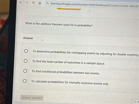 What Is The Addition Theorem Used For In Studyx
