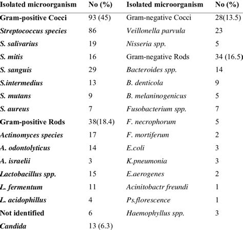 Microorganisms Isolated From Denture Download Table