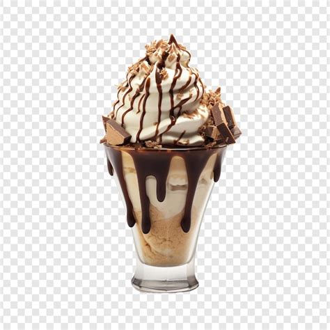 투명한 배경에 분리된 맛있는 초콜릿 아이스크림 무료 Psd 파일